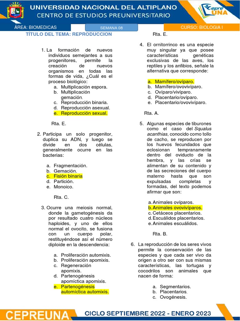 Sem 8 Cuadernillo | PDF | Reproducción | Sexo