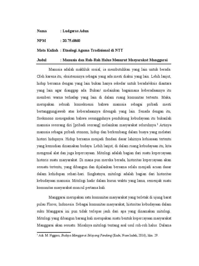 Etnologi Agama Tradisional Di NTT | PDF