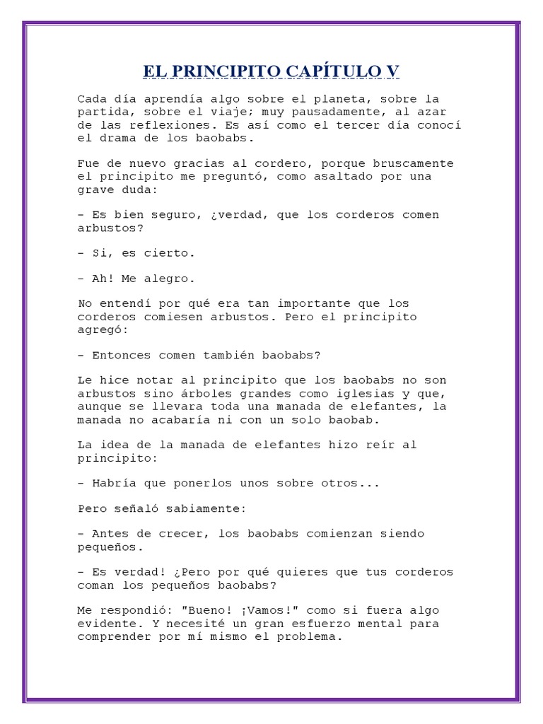 Reflexiones sobre los Baobabs del Principito | PDF | El Principito