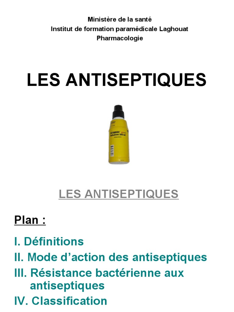 Guide des Antiseptiques Médicaux | PDF | Microbiologie | Hygiène