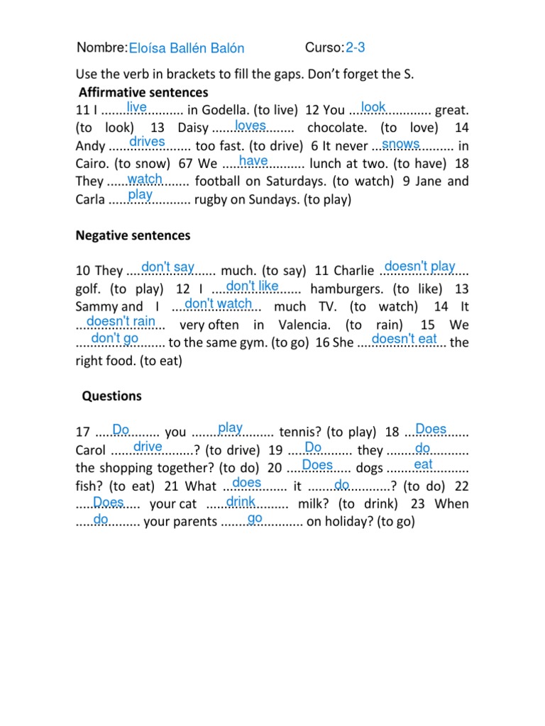 Present Simple | PDF