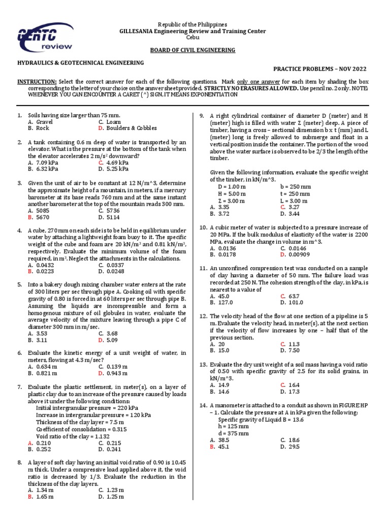 Hpge Practice Problems | PDF | Pressure | Earth Sciences