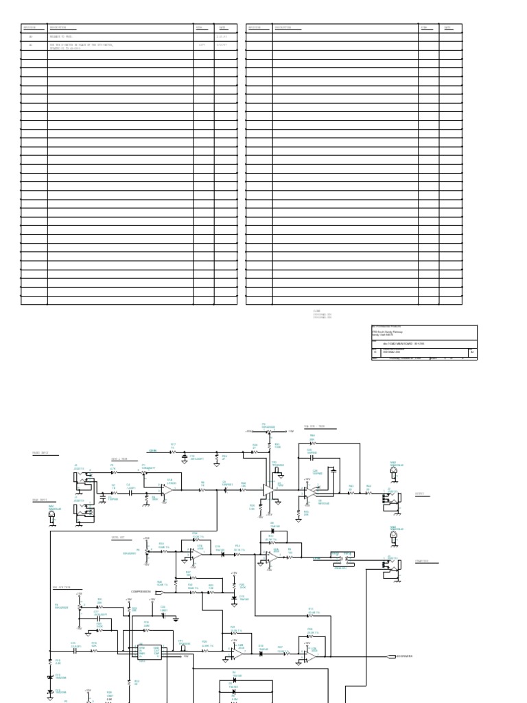 Revision history and schematic for the dbx 163AD main circuit board ...