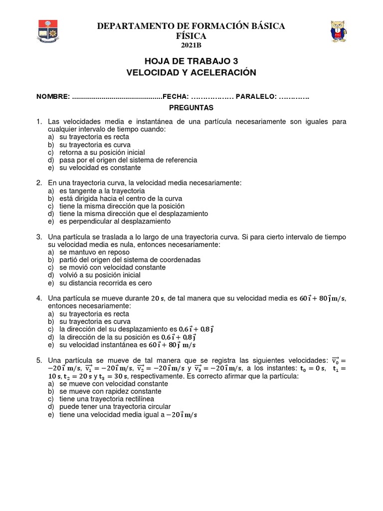 H03 - Velocidad y Aceleración | PDF | Velocidad | Aceleración