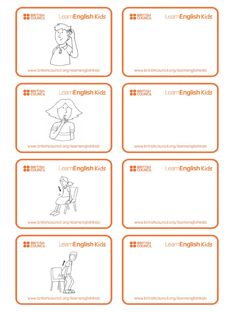 Flashcards Classroom Language BW | PDF