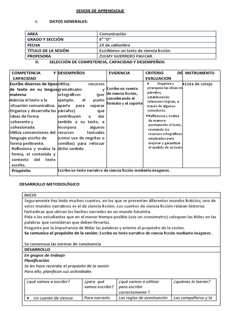 Escribimos Un Texto de Ciencia Ficcion | PDF | Ciencia cognitiva ...