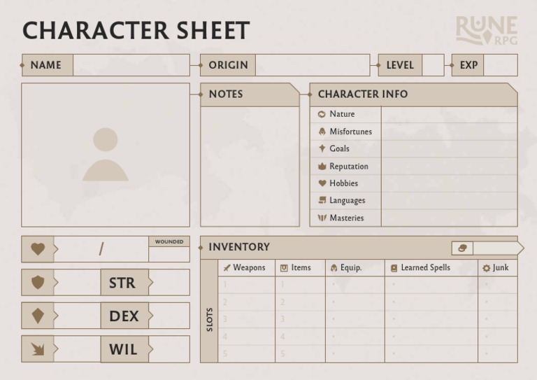 (English) Character Sheet | PDF