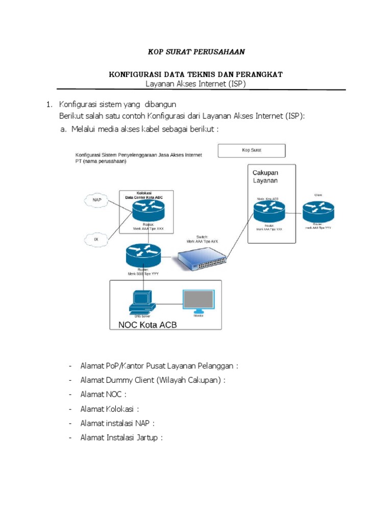 Konfigurasi Data Teknis Dan Perangkat (ISP) | PDF