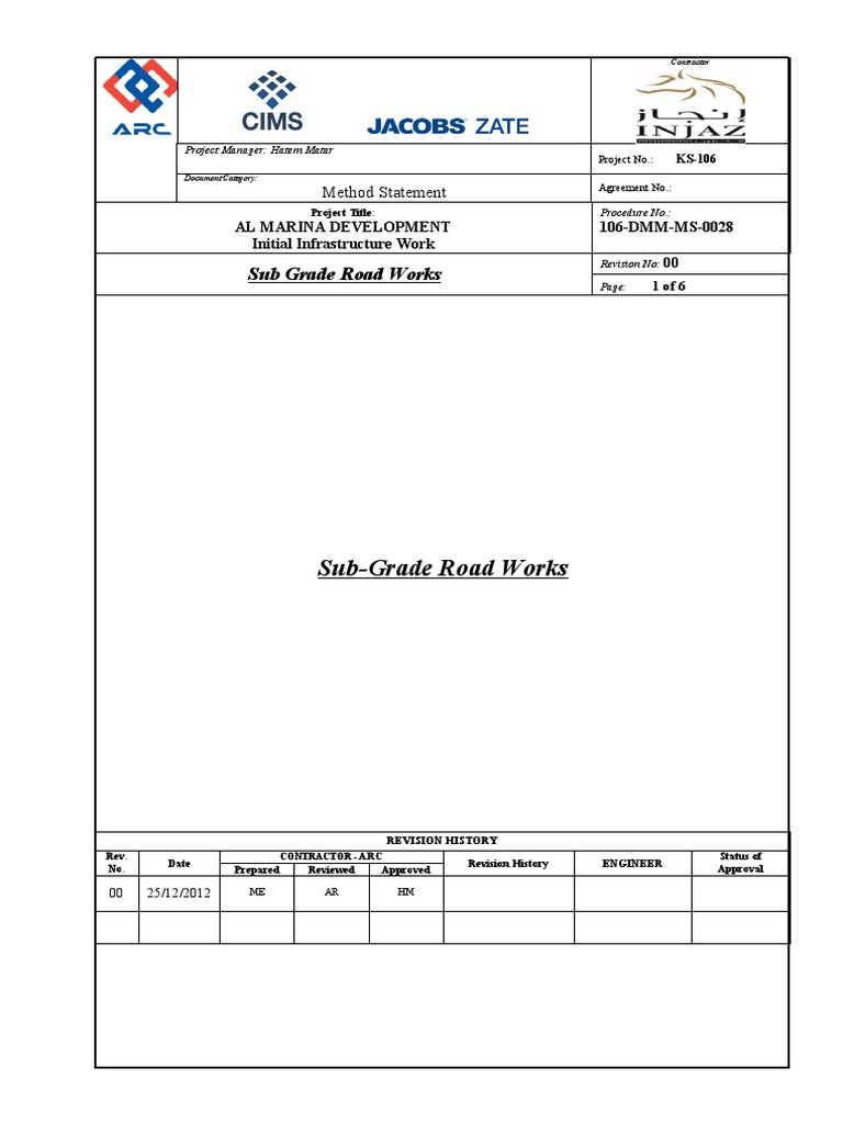 Method of Statement Subgrade | PDF