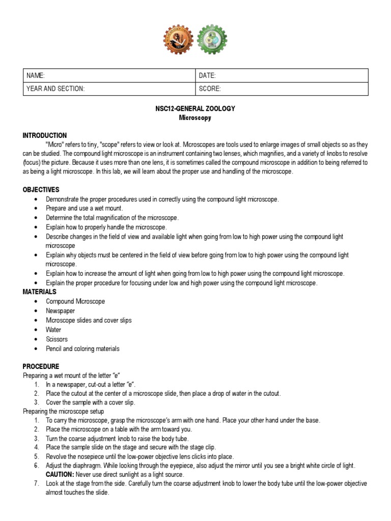 Lab-1 Micros | Download Free PDF | Microscope | Electromagnetic Radiation