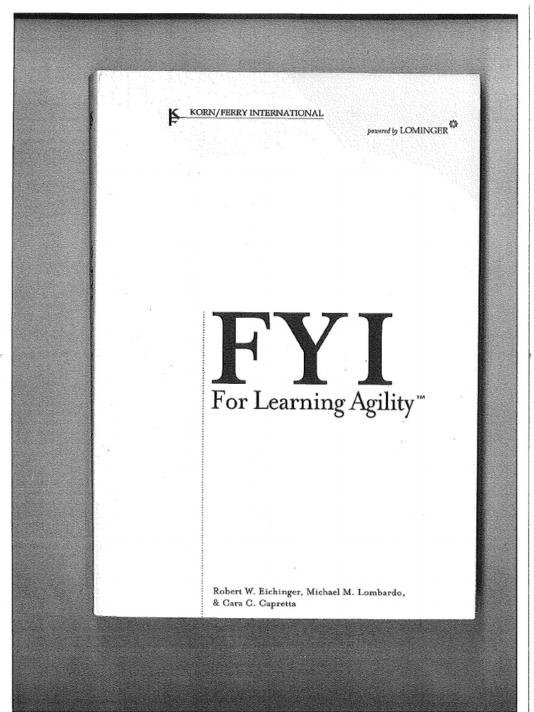 FYI For Learning Agility Korn Ferry | PDF
