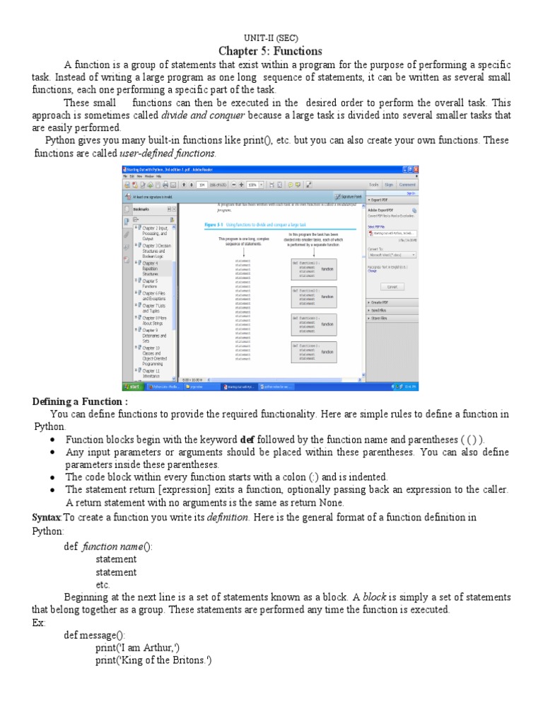 Functions Files Notes Python Pdf Subroutine Parameter Computer 4825