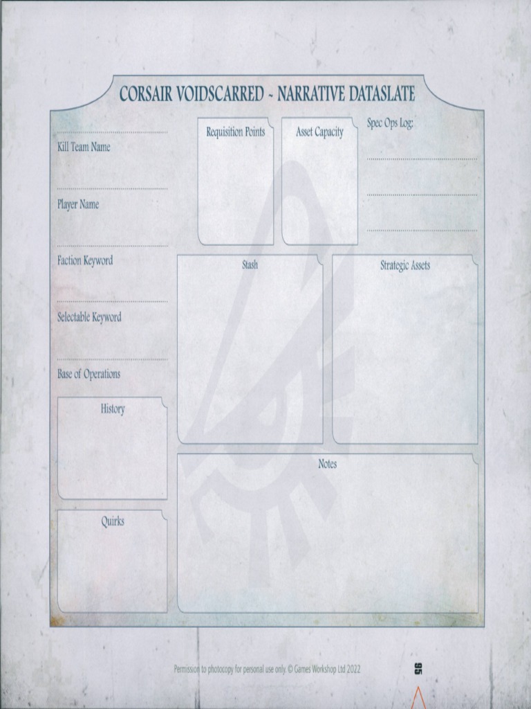 Corsair Voidscarred Narrative Dataslate | PDF