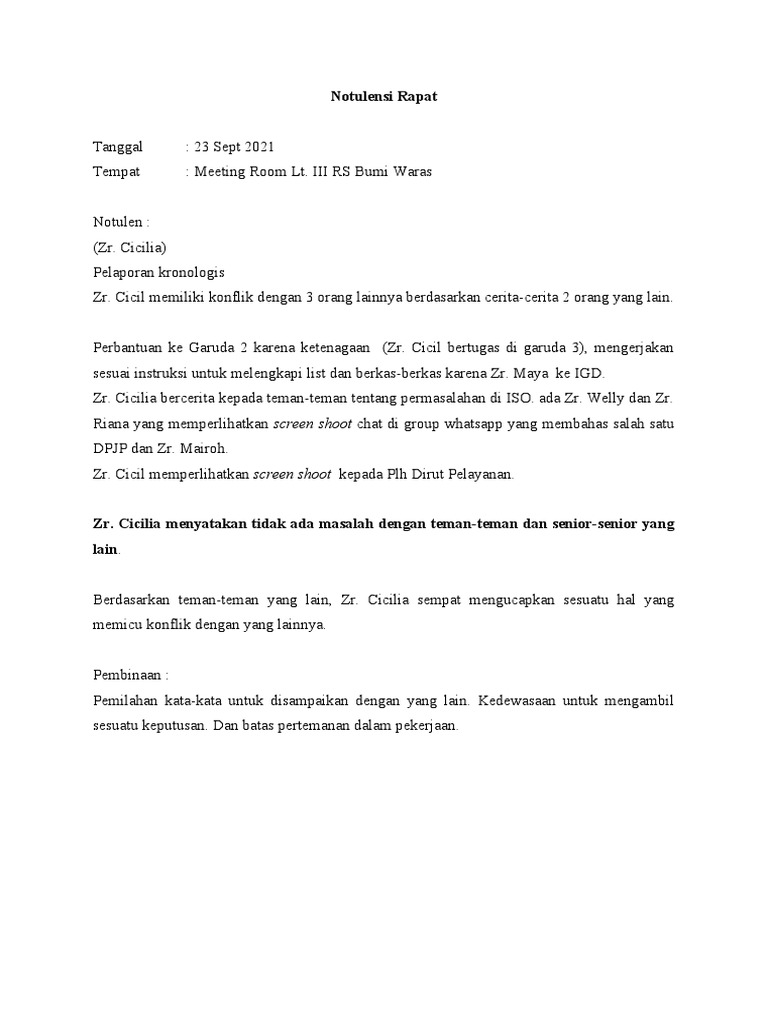 Notulensi Rapat Fix | PDF