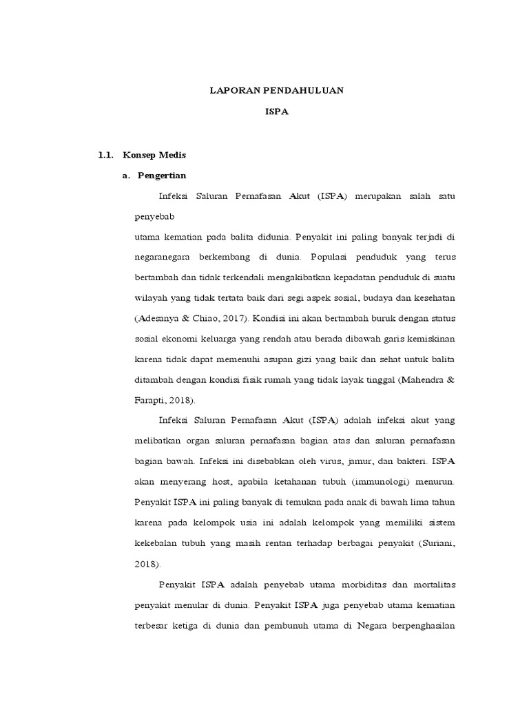 Laporan Pendahuluan Ispa | PDF
