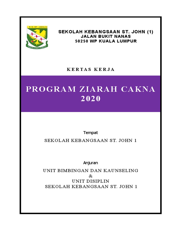 Kertas Kerja Program Ziarah Cakna 2020 | PDF