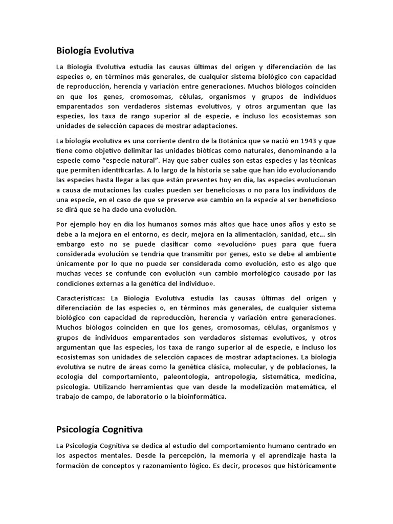 Biología Evolutiva | PDF | Monismo | Evolución