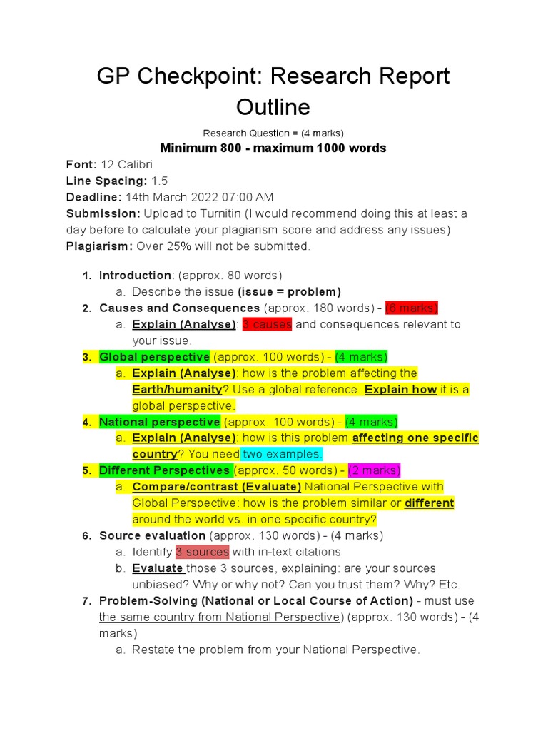 Checkpoint Research Report Outline - 1 | PDF