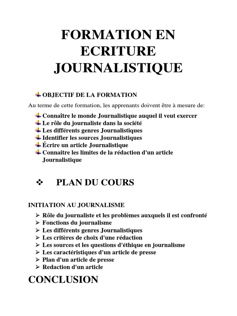 Formation en Ecriture Journalistique | PDF | Sciences sociales | Études ...