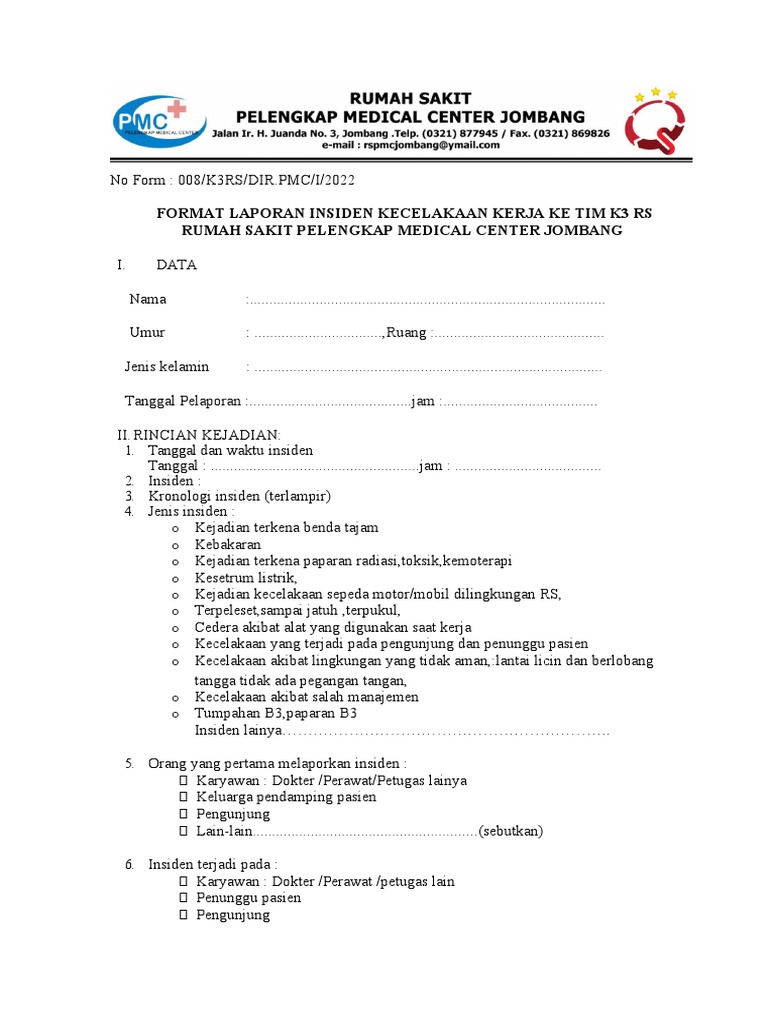 Form Laporan Insiden | PDF