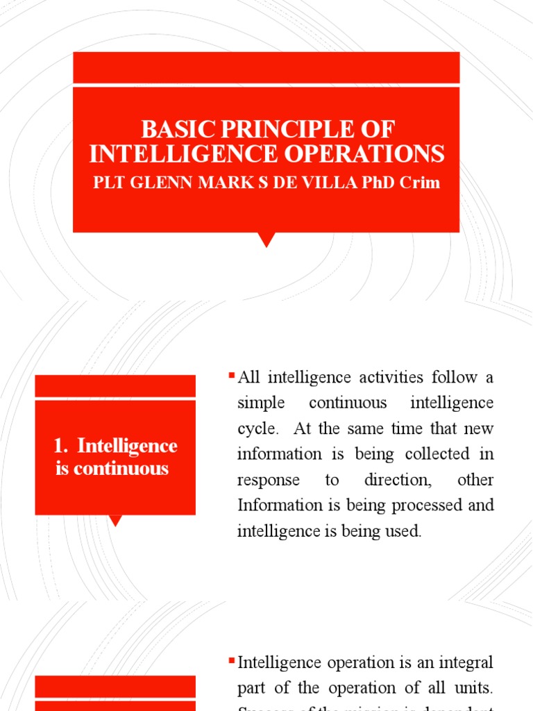 Basic Principle of Intelligence Operations | Download Free PDF ...