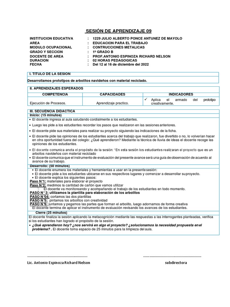 9 Sesion Ept 1°grado | PDF | Evaluación | Modificación de comportamiento