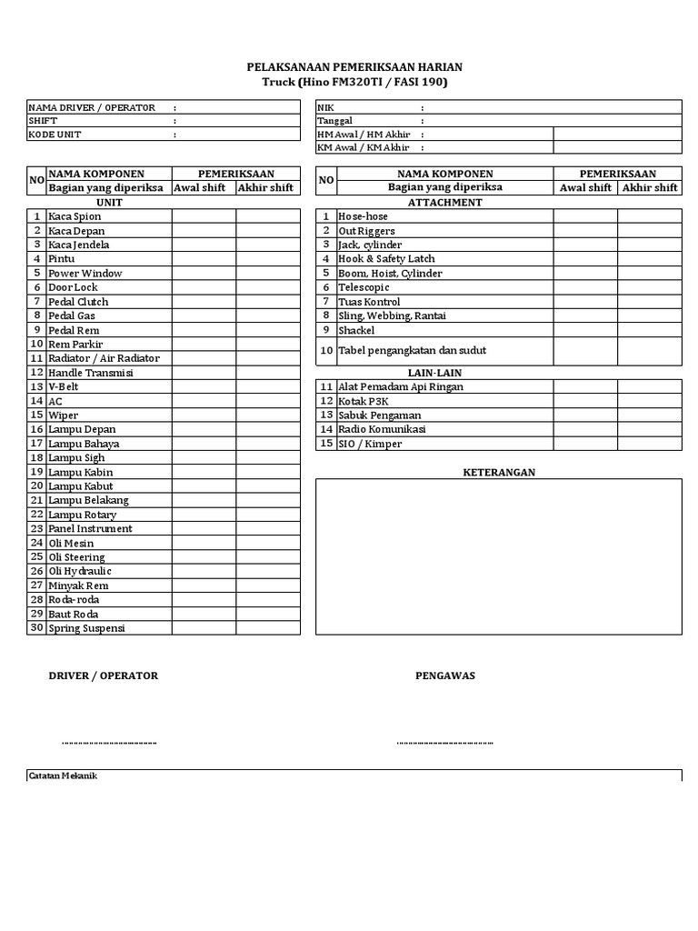 Form P2H TRUCK | PDF