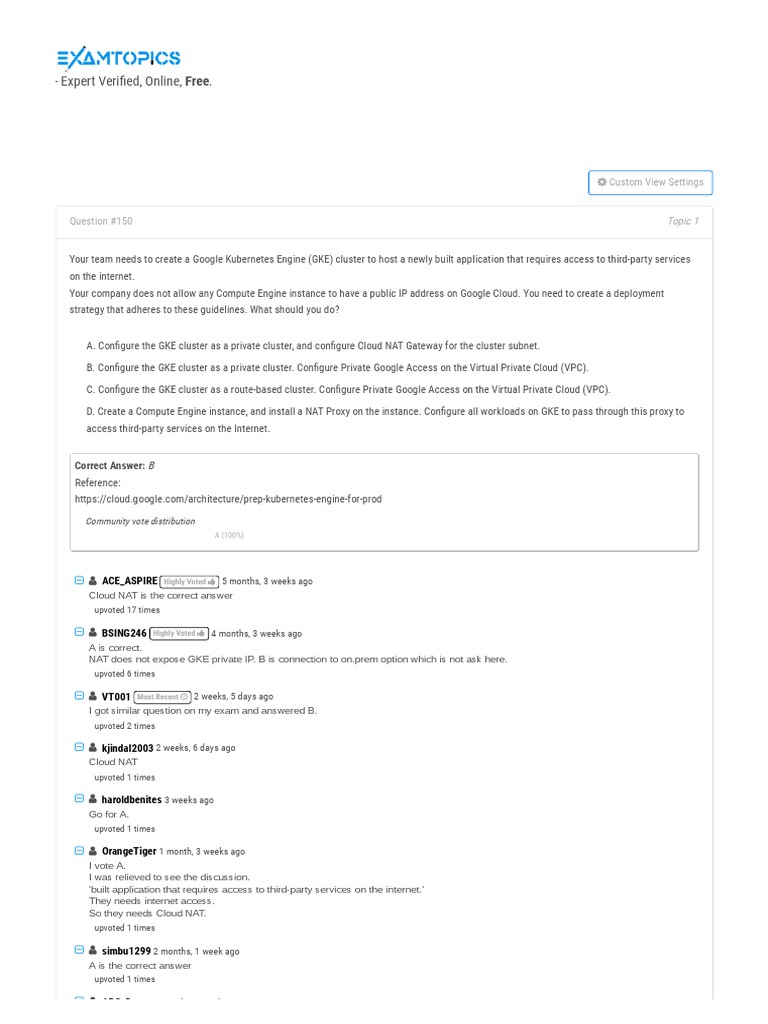 Professional Cloud Architect Exam - Free Actual Q&as, Mar 32page | PDF ...
