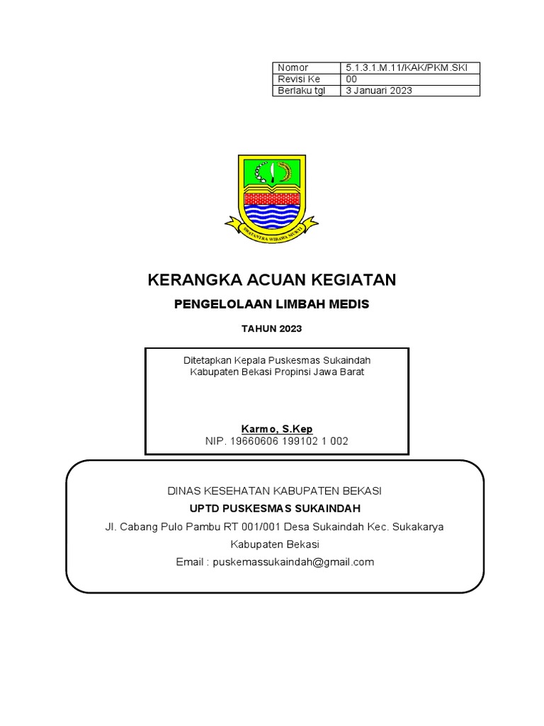 Kak Pengelolaan Limbah Medis | PDF | Kesehatan Holistik