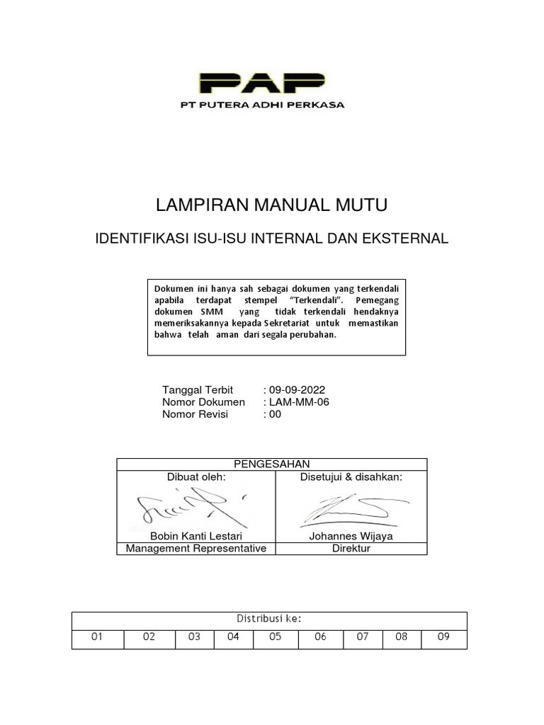 Identifikasi Isu-Isu Internal & Eksternal Organisasi | PDF
