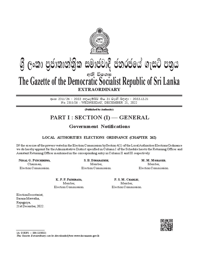 Administrative District Returning Officer and Assistant Returning ...