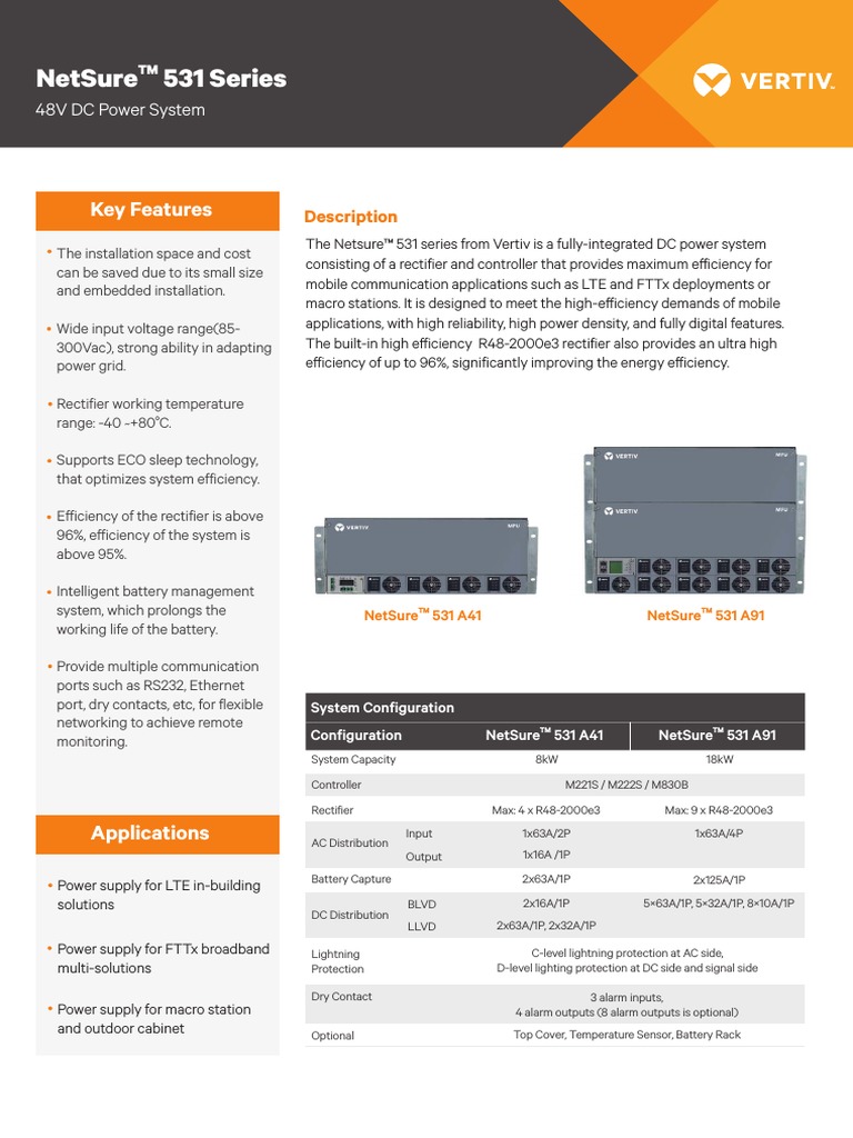 netsure-531-series-datasheet | PDF | Power Supply | Rectifier