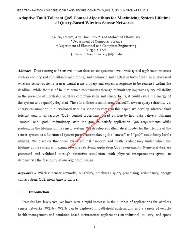Adaptive Fault Tolerant Qos Control Algorithms For Maximizing System