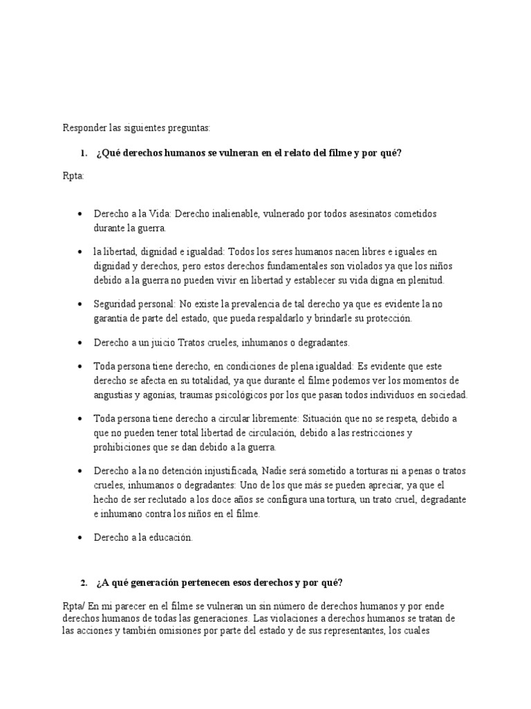 Derechos Humanos Taller Voces Inocentes | PDF | Derechos humanos | Derechos