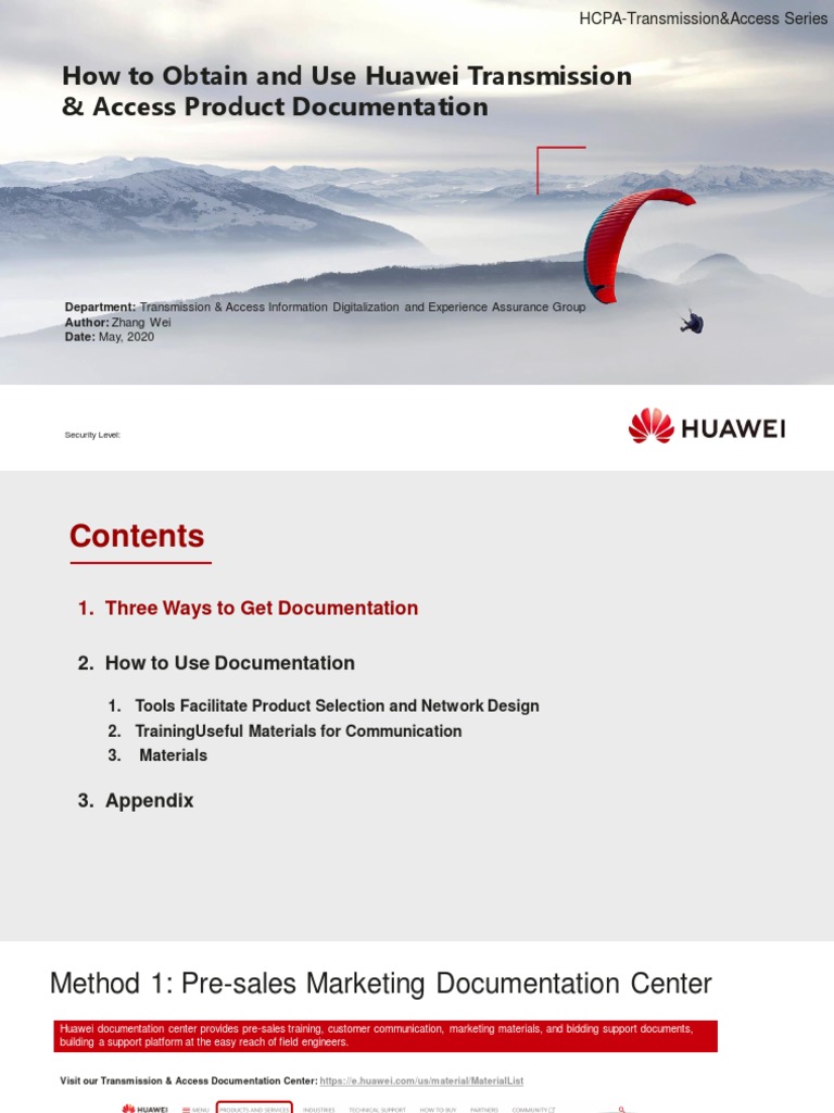 01 How To Obtain and Use Huawei Transmission & Access Product Documentation | PDF ...