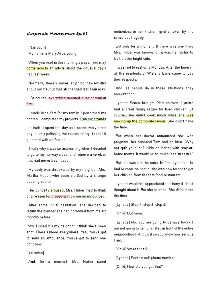 Desperate Housewives S1E1 | PDF