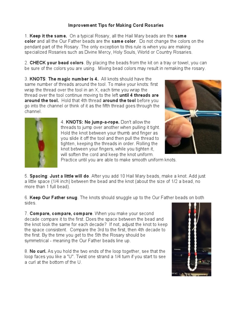 Cord Rosary Making Improvement Tips | PDF | Rosary | Knot