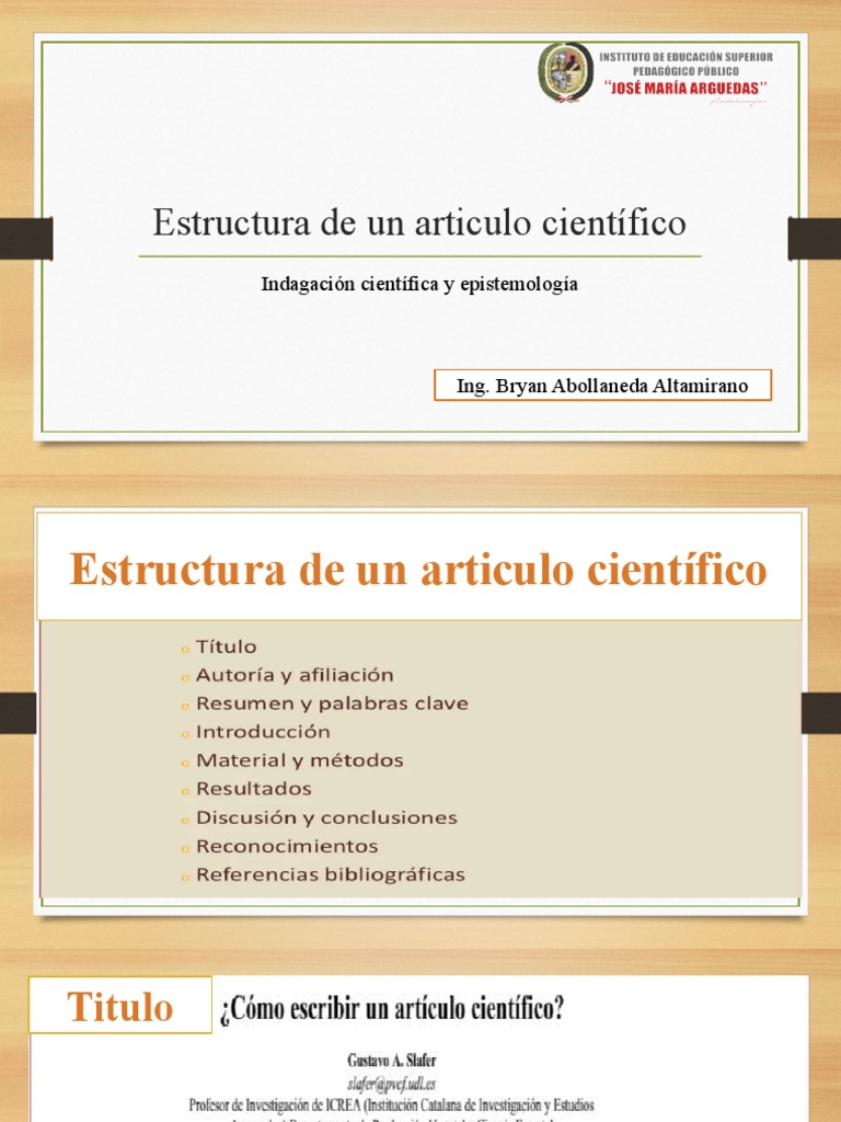 Estructura Del Articulo Cientifico | PDF