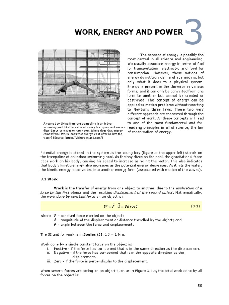 Chapter 3 - Work Energy and Power | PDF | Potential Energy | Force