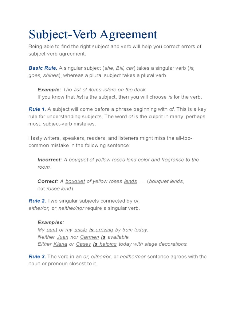 Sva Notes Download Free Pdf Grammatical Number Verb