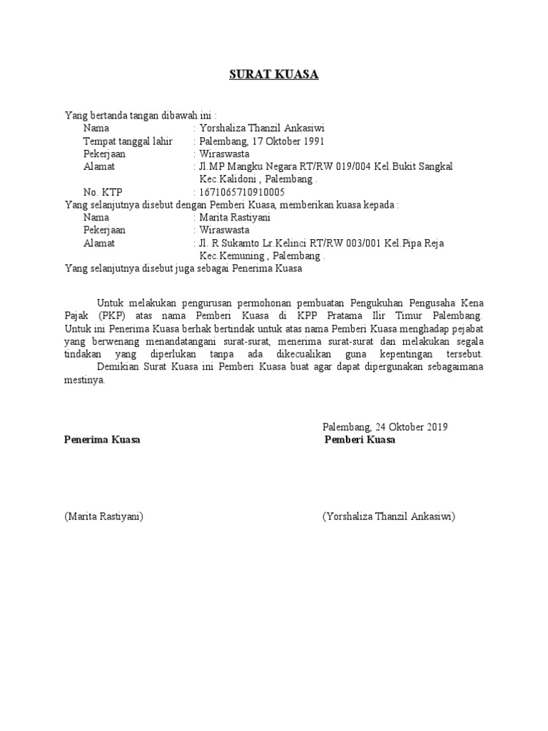 Surat Kuasa PKP | PDF
