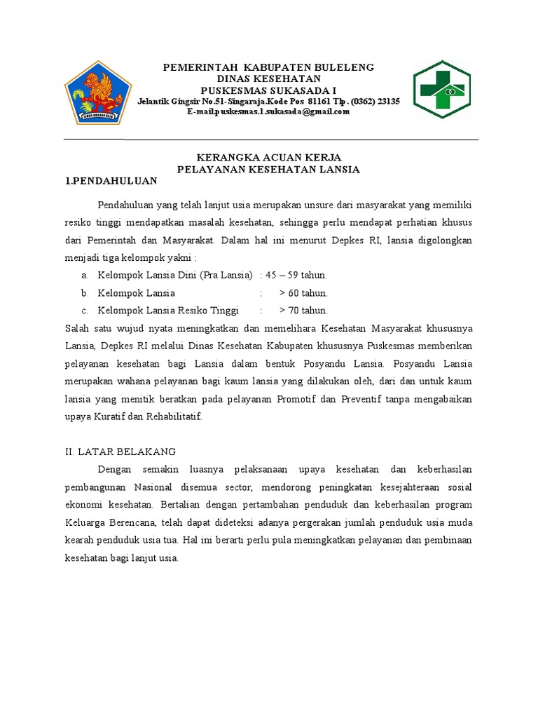 Kak Program Lansia | PDF