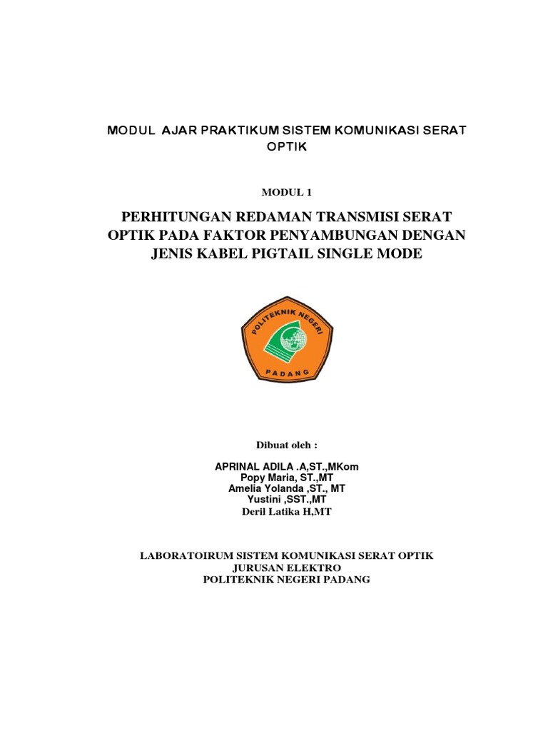 Modul 1. PERHITUNGAN REDAMAN TRANSMISI SERAT OPTIK PADA FAKTOR ...