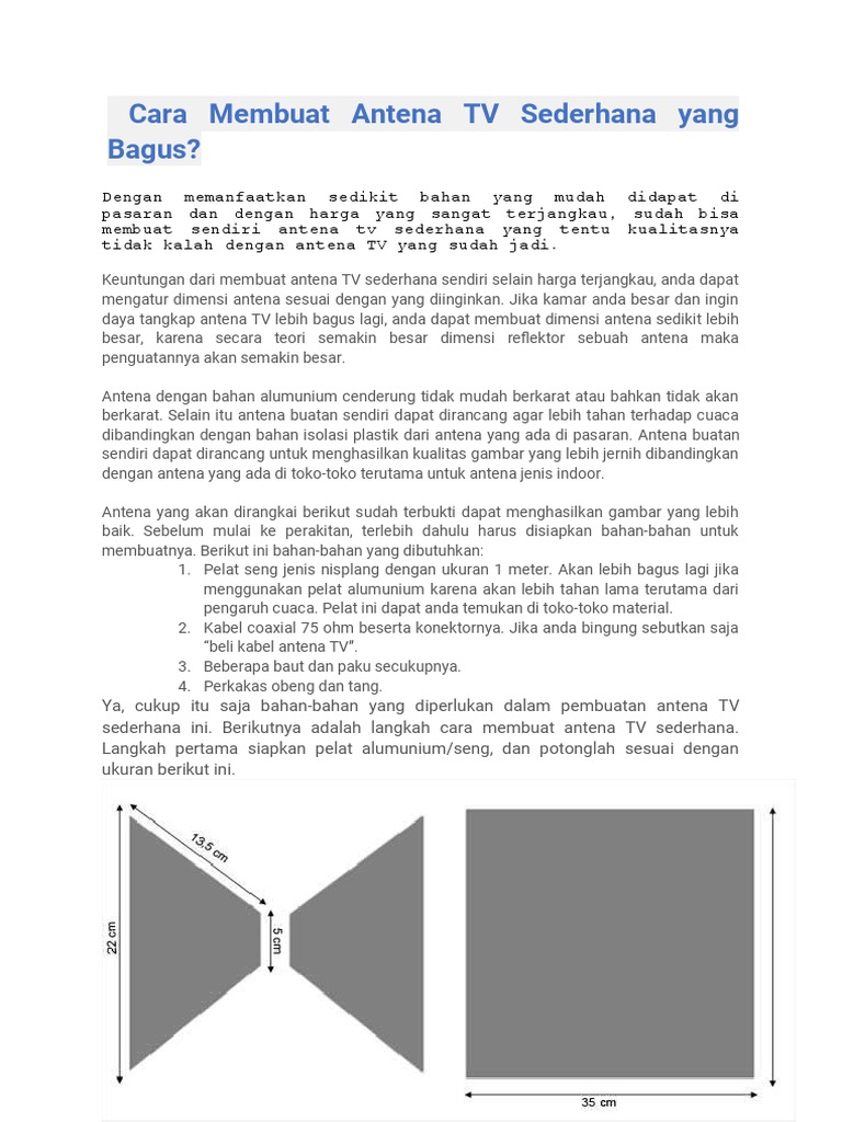 Antena TV Sederhana | PDF