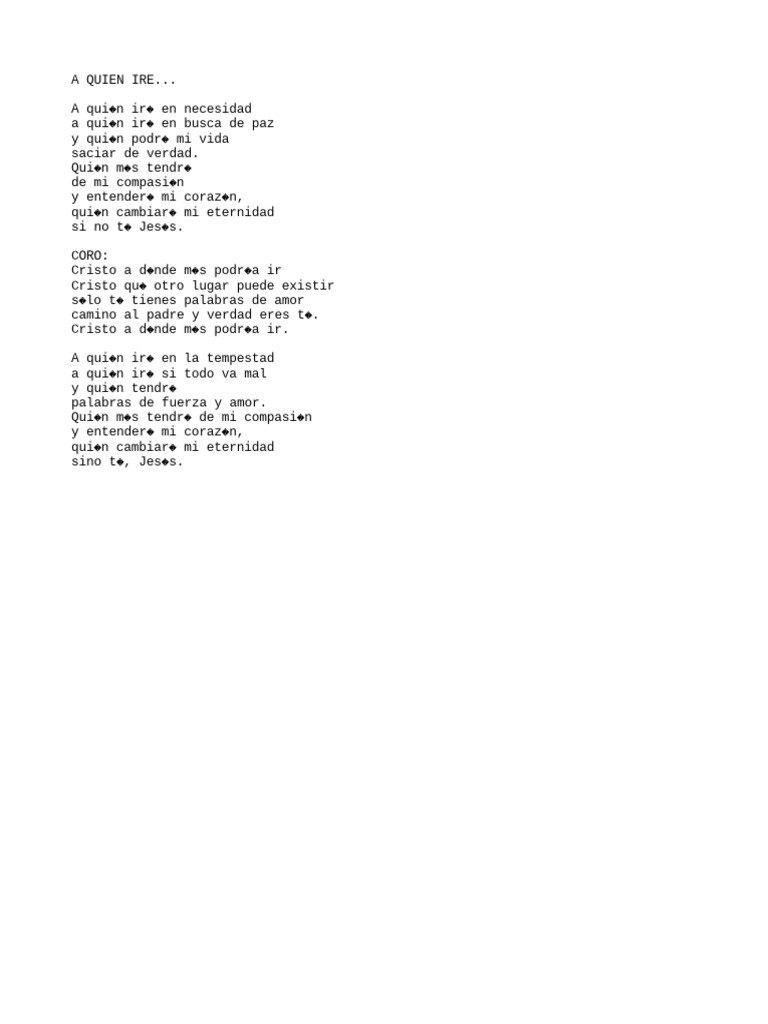 Letra de "A Quién Iré" | PDF