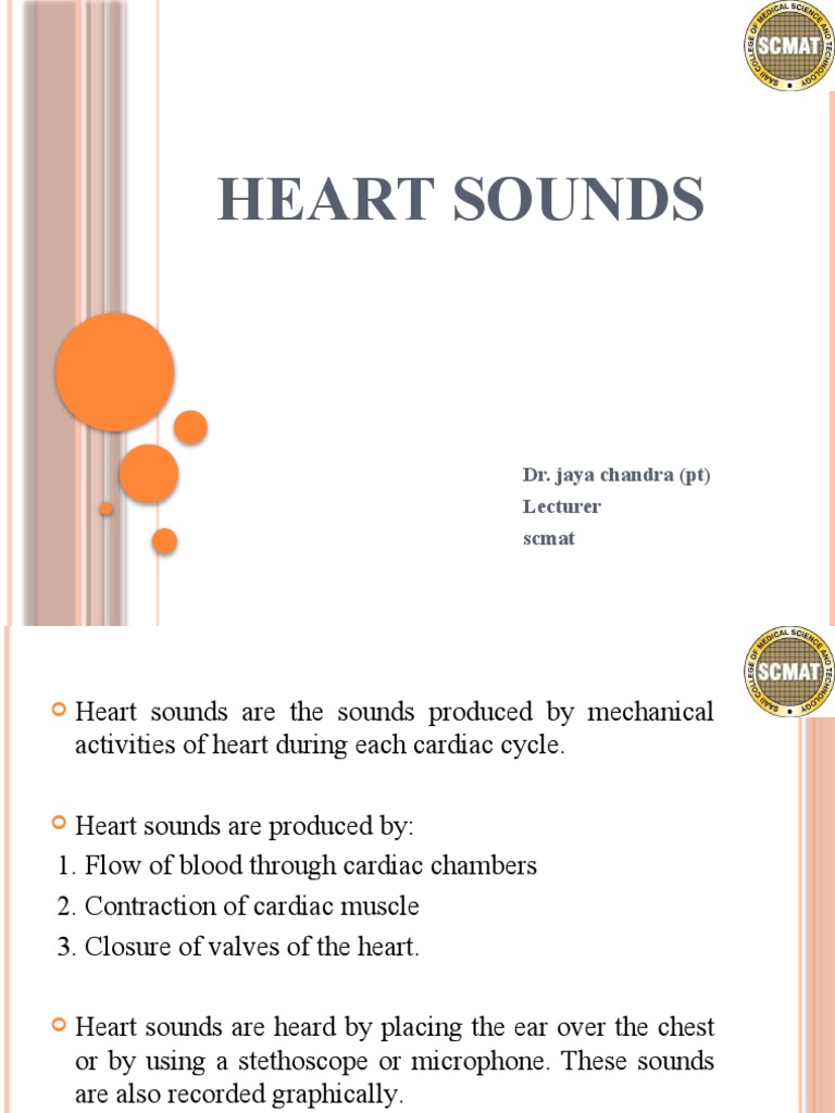 Heart Sounds | PDF | Heart | Heart Valve