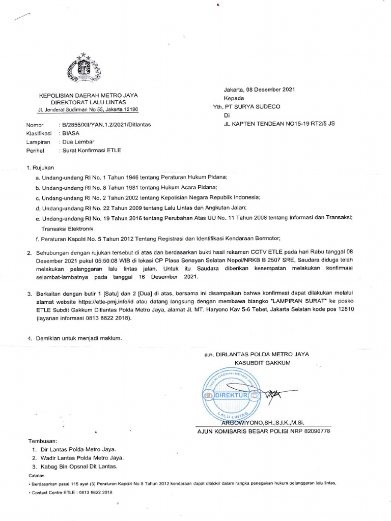 Etilang B-2507-SRE | PDF