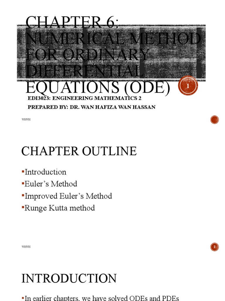 Chapter 6 - Numerical Method For Ode | PDF | Ordinary Differential Equation | Partial ...