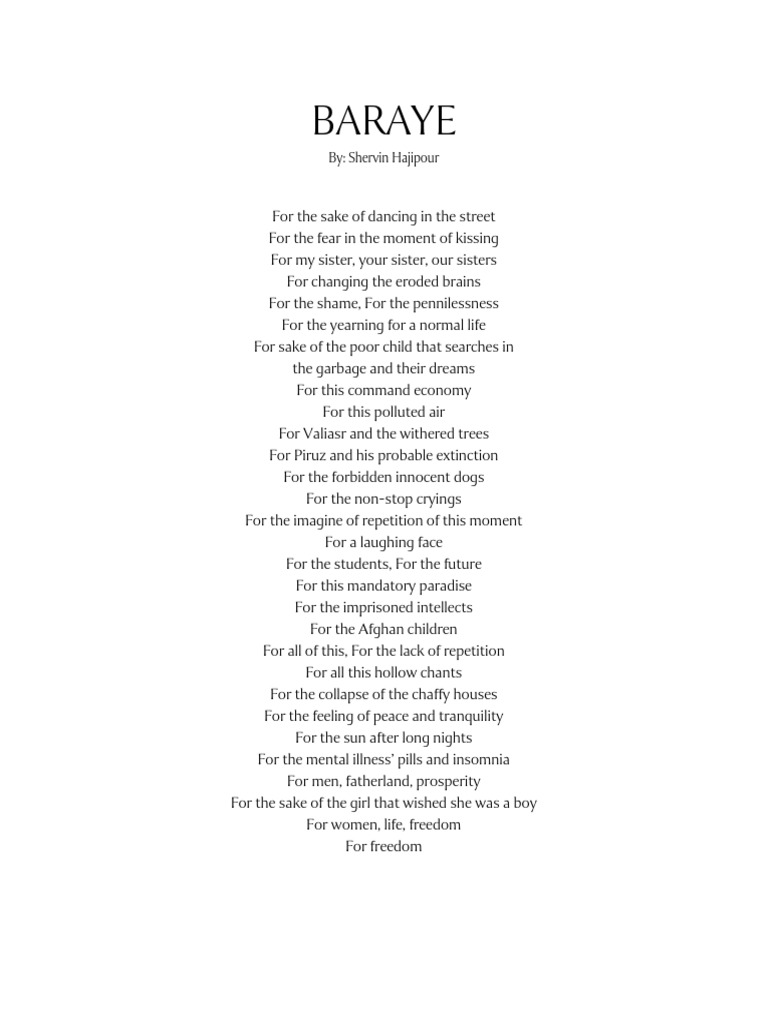 Baraye Lyrics | PDF