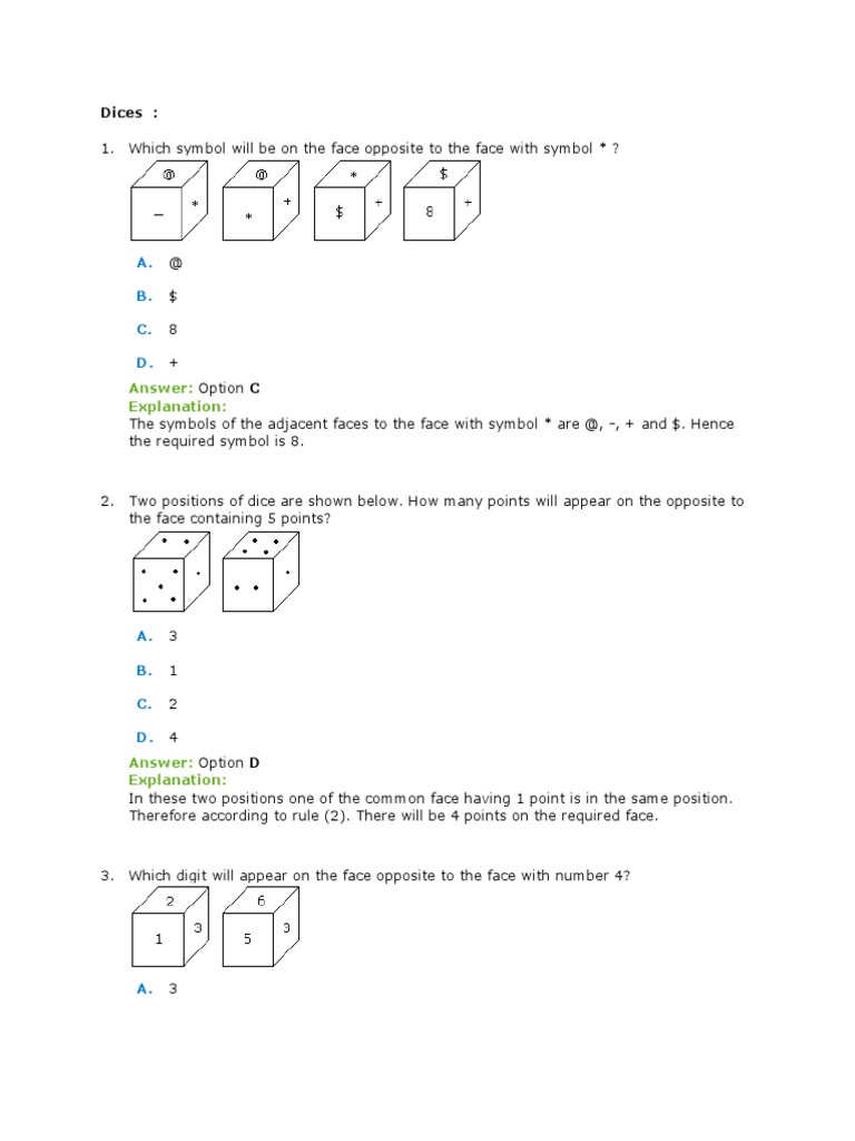 Aptitude Practice Questions For Placement Training | PDF | Dice | Geometry